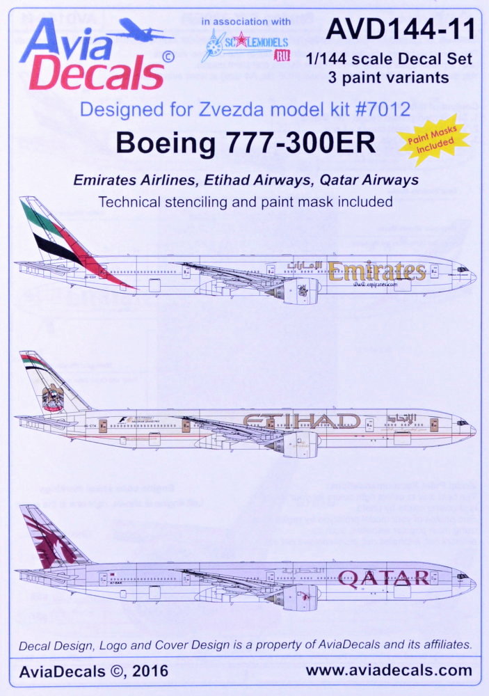 MODELIMEX Online Shop | 1/144 Decals B777-300ER (Emirates, Etihad ...