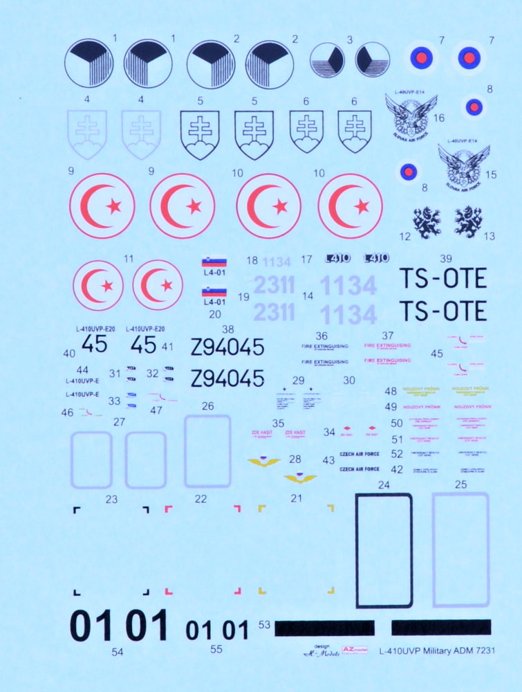 MODELIMEX Online Shop | 1/72 Decals LET L-410 UVP 'Military' (4x camo ...