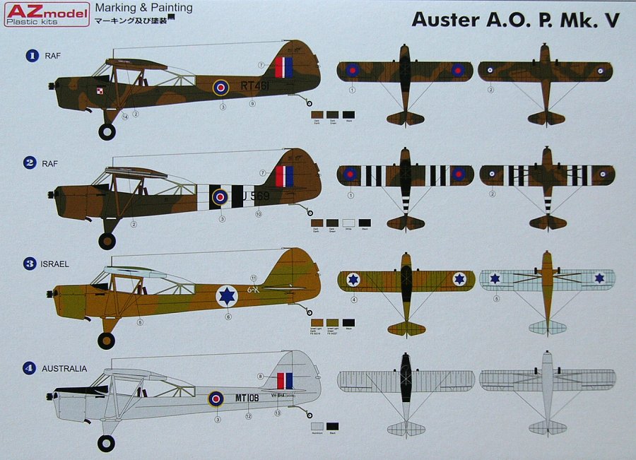 MODELIMEX Online Shop | 1/72 Auster A.O.P. Mk.V (2x RAF, Israel, RAAF ...