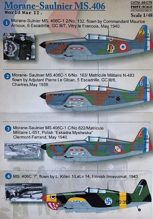 MODELIMEX Online Shop | 1/48 Morane-Saulnier MS.406 (wet decals) | váš ...